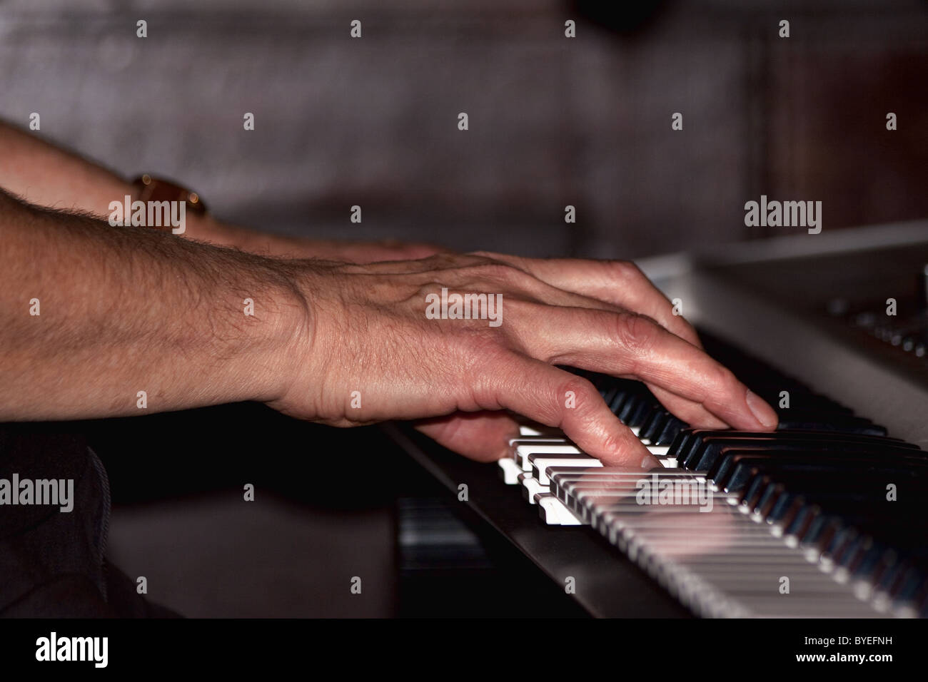 Playing the keyboard Stock Photo - Alamy