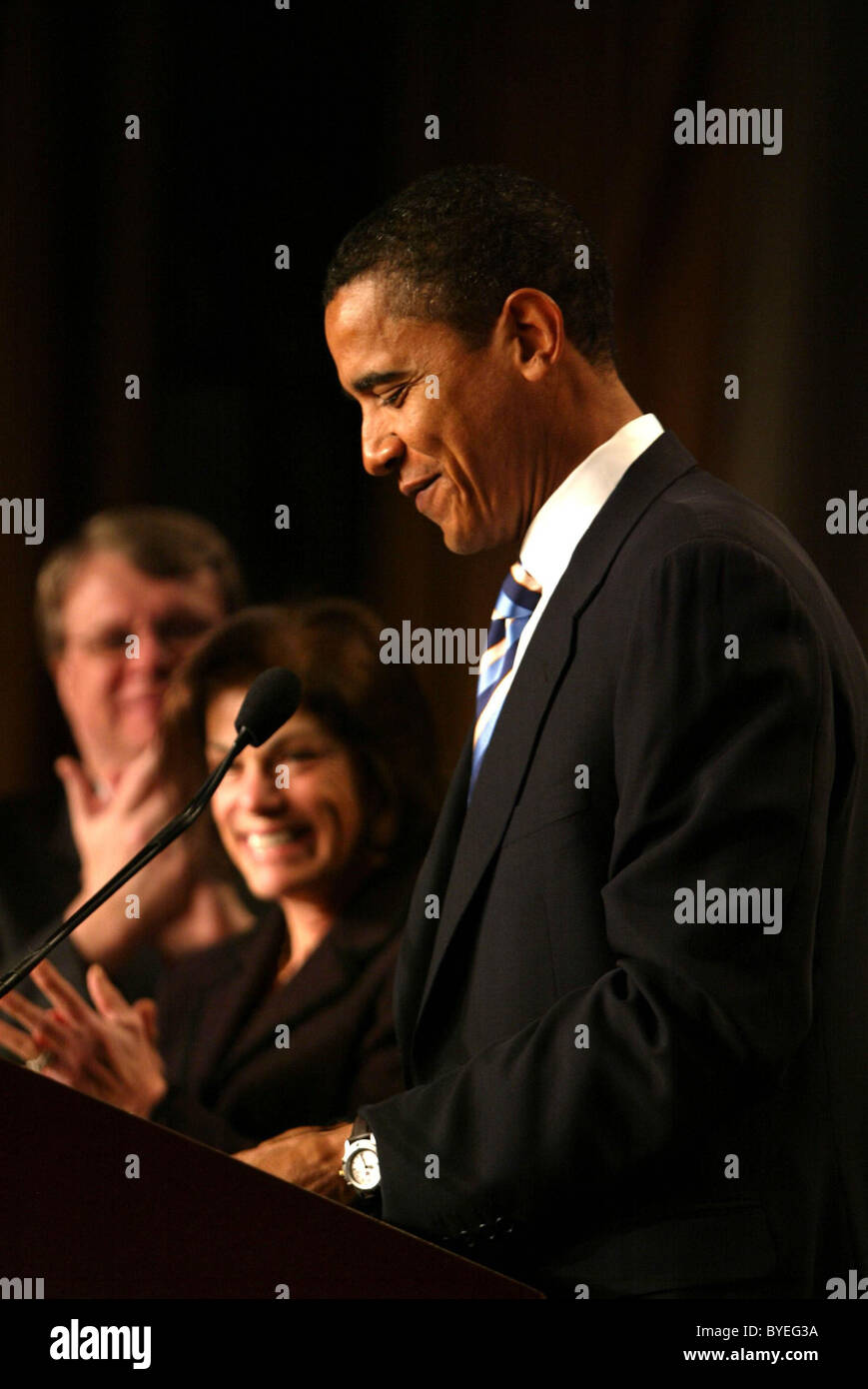 Barack Obama speaks at the Democrats Winter Conference in the ...