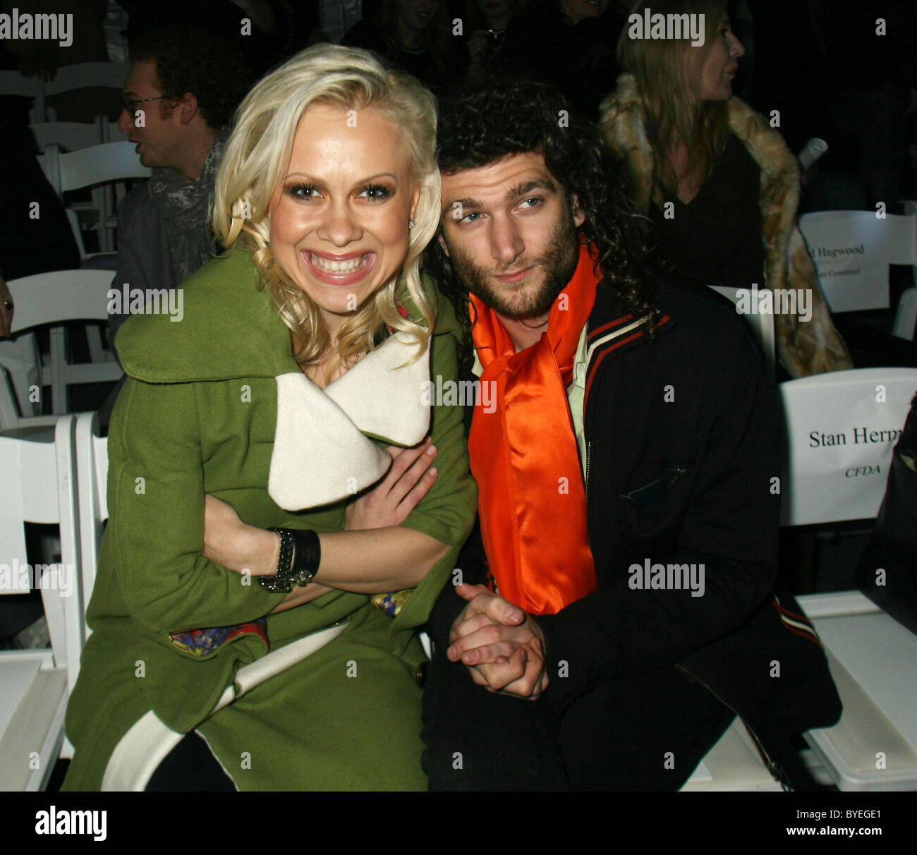 Oksana Baiul with her boyfriend Marc Bouwer fashion show at the ...