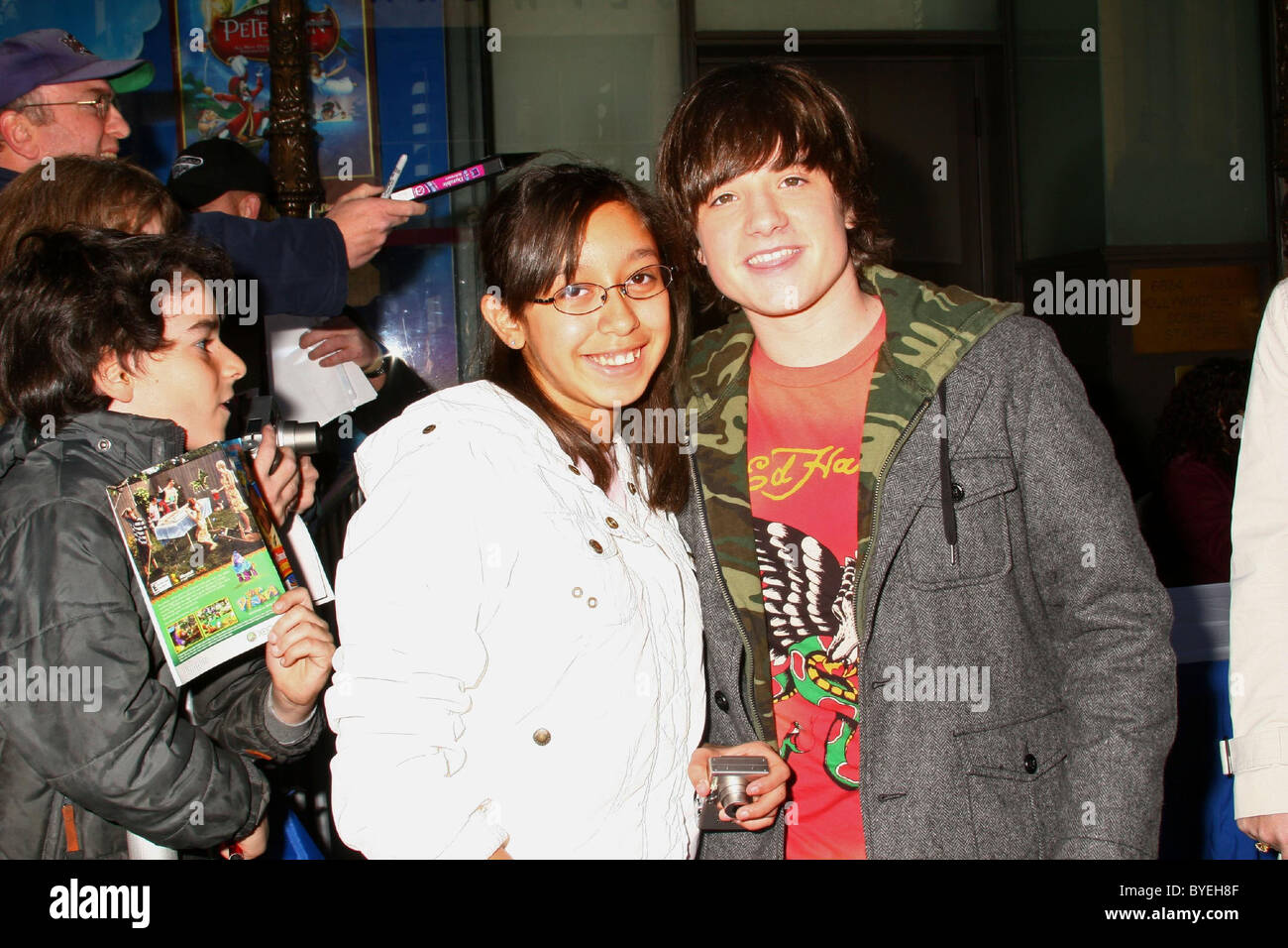 Josh Hutcherson with fan Jessica Pinon Los Angeles Premiere of "Bridge ...