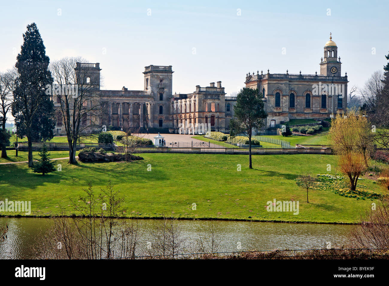 Witley Court ruins formal gardens and classical fountains Stock Photo ...