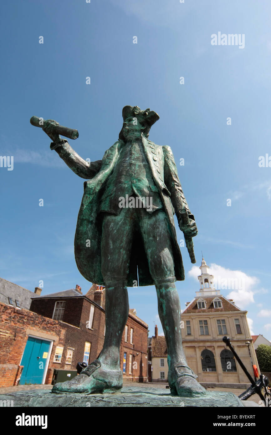 Statue of Captain George Vancouver (1757-1798) in front of the Custom ...