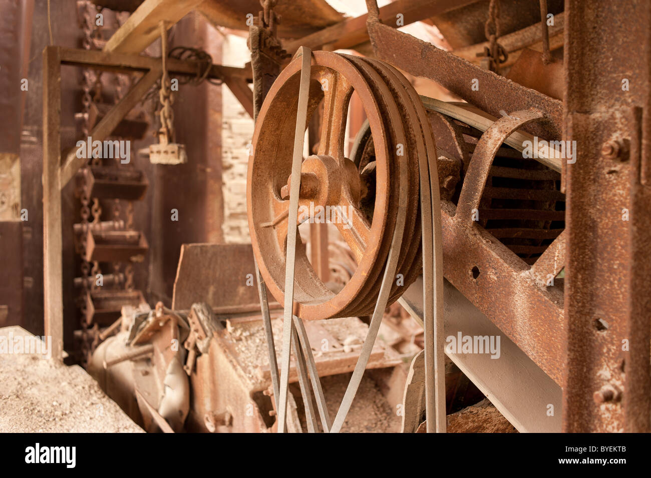 Interior of an old mining factory building Stock Photo - Alamy