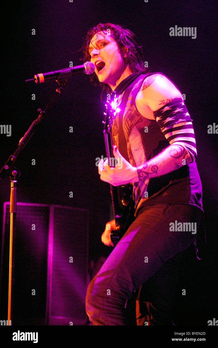 Steve Isaacs of The Panic Channel performing live at Long Beach Arena ...