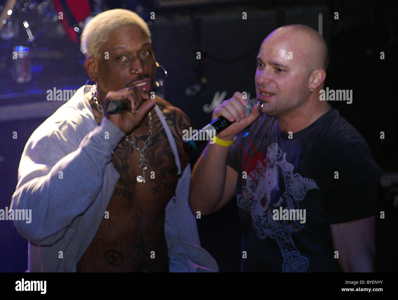 Dennis Rodman and David Draiman Dennis Rodman took to the stage and ...