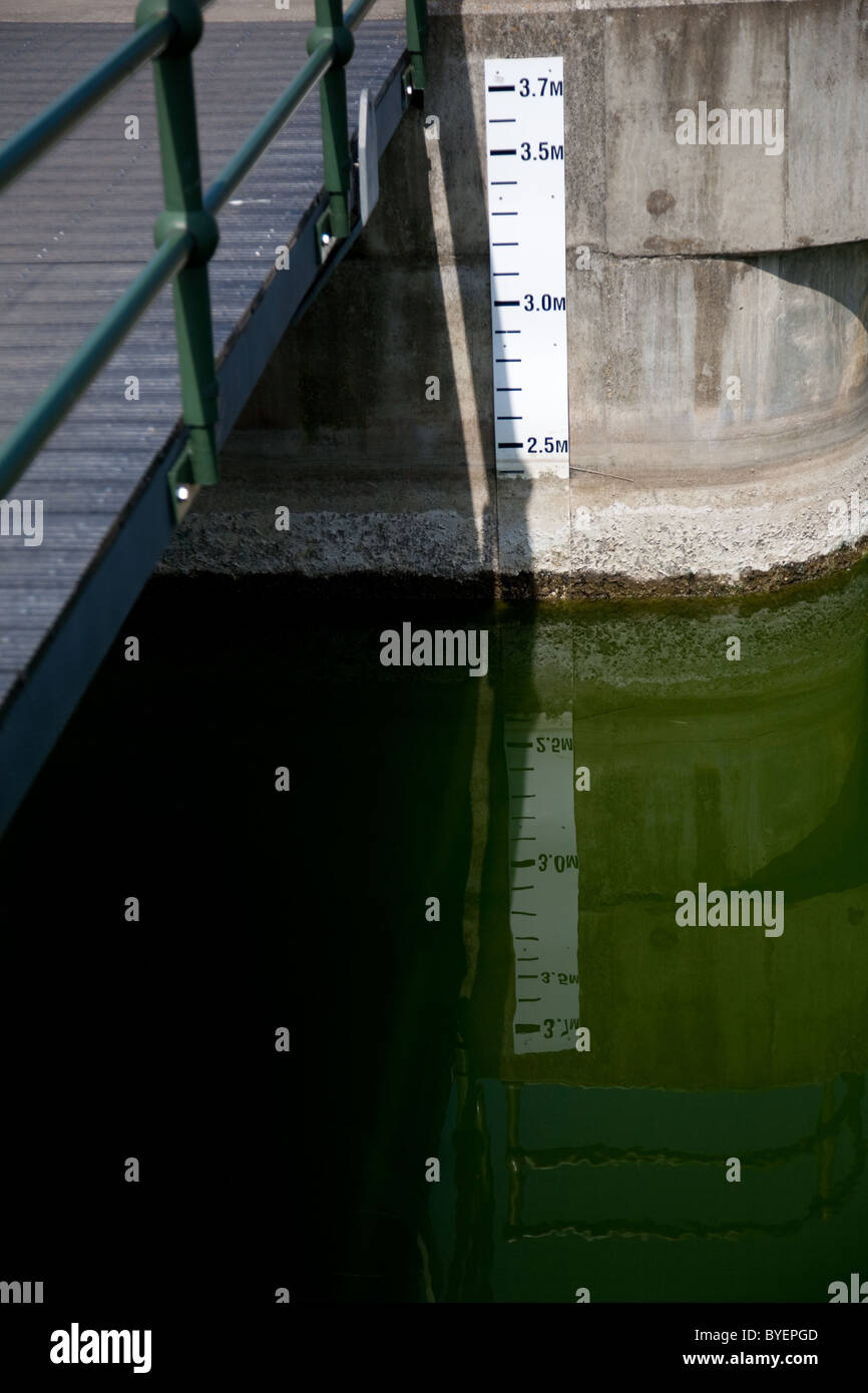 Water level marker in King's Lynn, Norfolk Stock Photo - Alamy