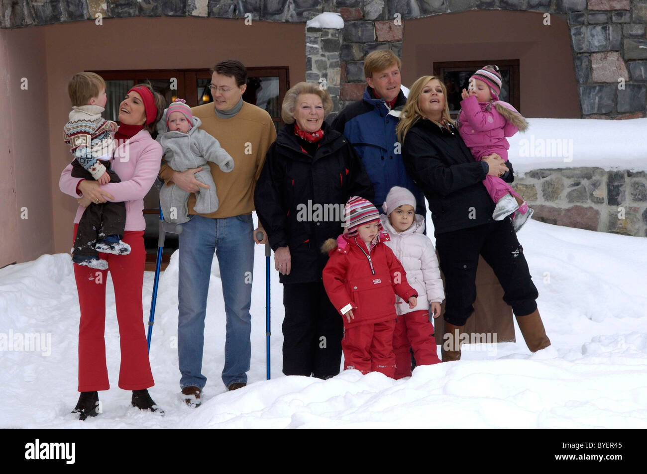 Queen Beatrix, Prince Constantijn, Princess Laurentien and their kids ...