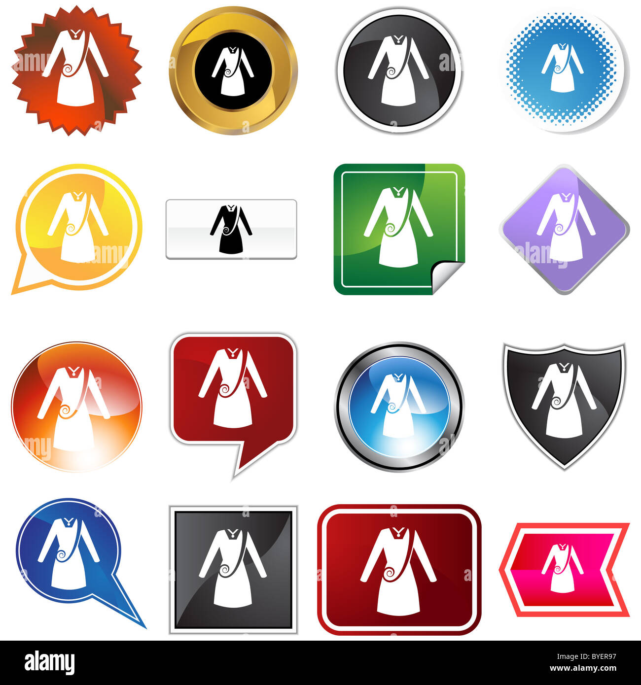 Swirl dress variety set isolated on a white background Stock Photo - Alamy