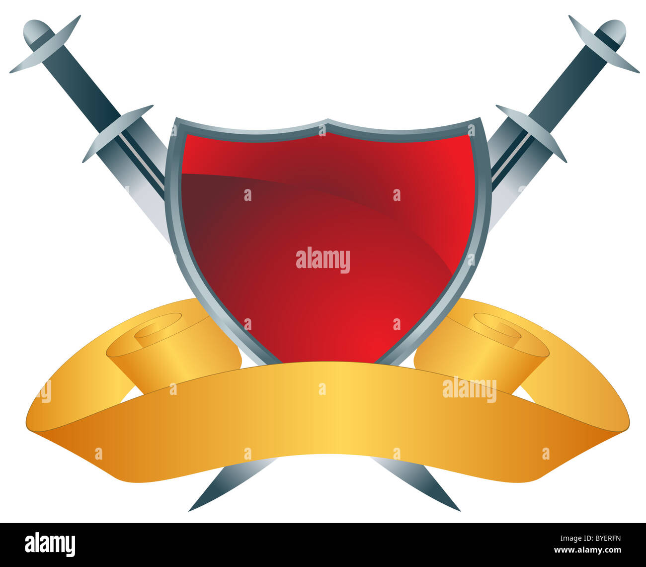 Gold shield and swords hi-res stock photography and images - Alamy