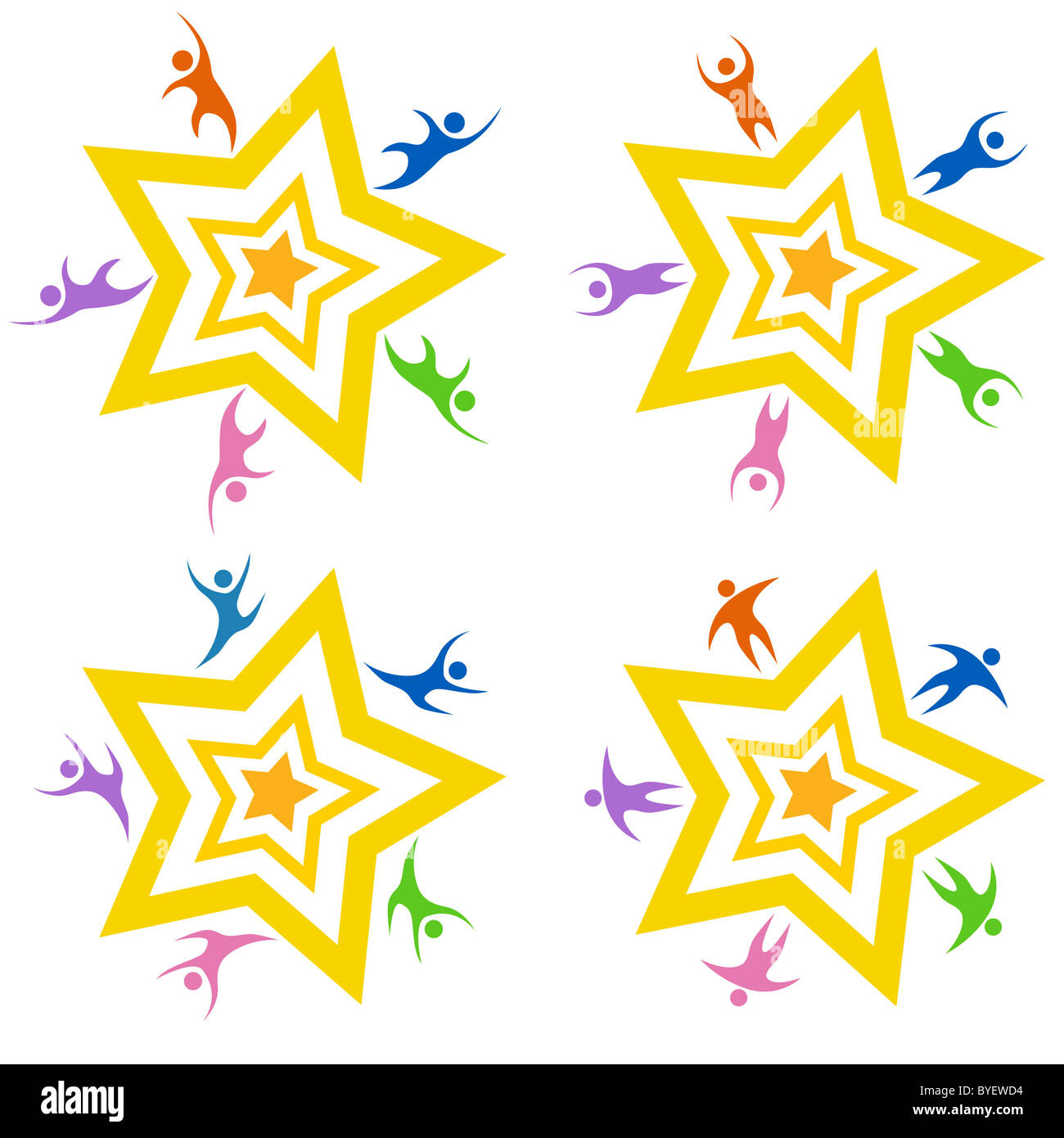 Teaming star set isolated on a white background Stock Photo - Alamy