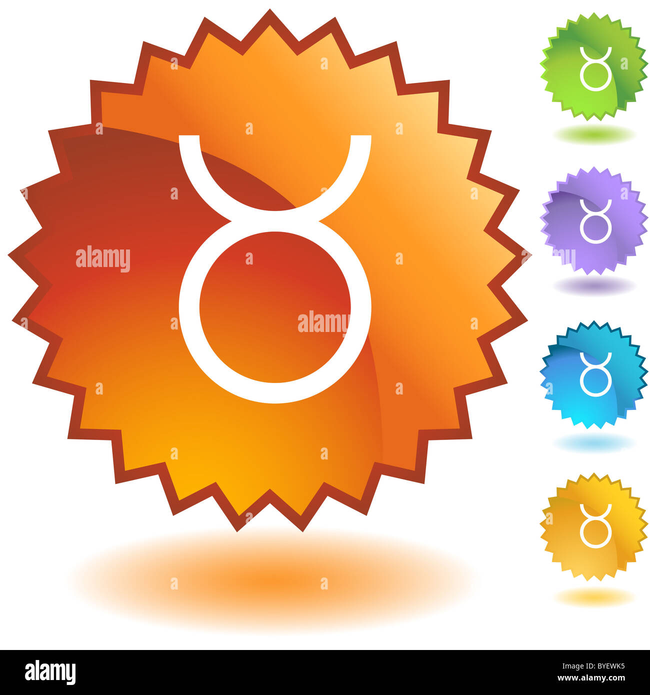 Set of 3D zodiac label icons - Taurus Stock Photo - Alamy