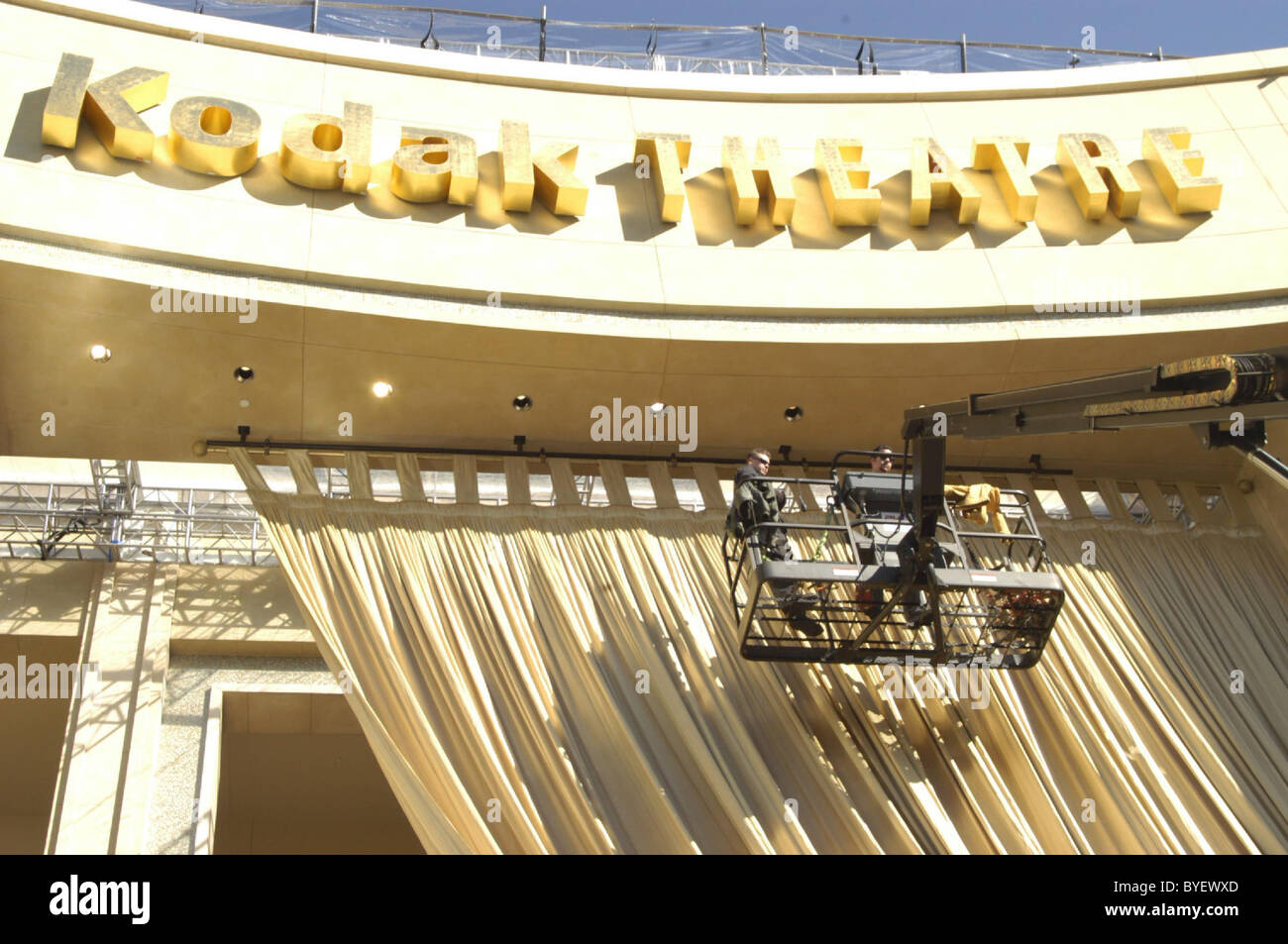 The 79th Academy Awards Ceremony Oscar statues are installed on ...