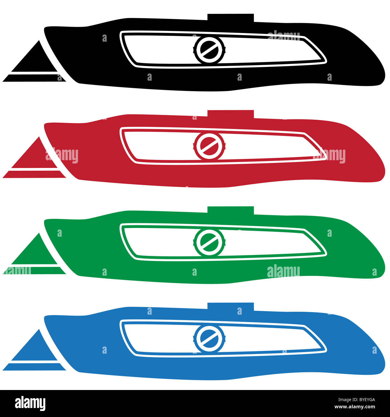 Set of 4 box colors in different colors Stock Photo - Alamy