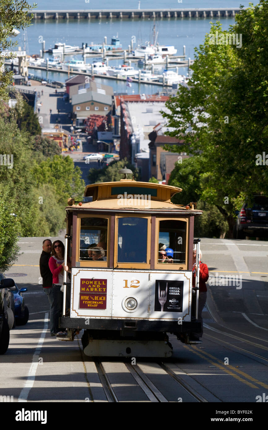 Cable car system in the city of San Francisco, California, USA Stock ...
