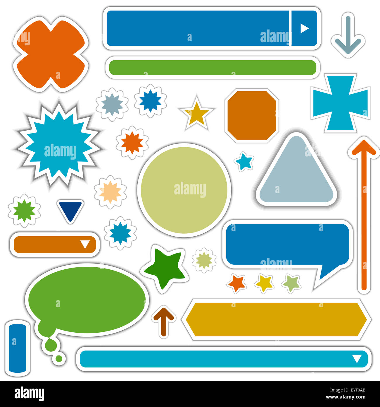 Set of multiple web labels and icons Stock Photo - Alamy
