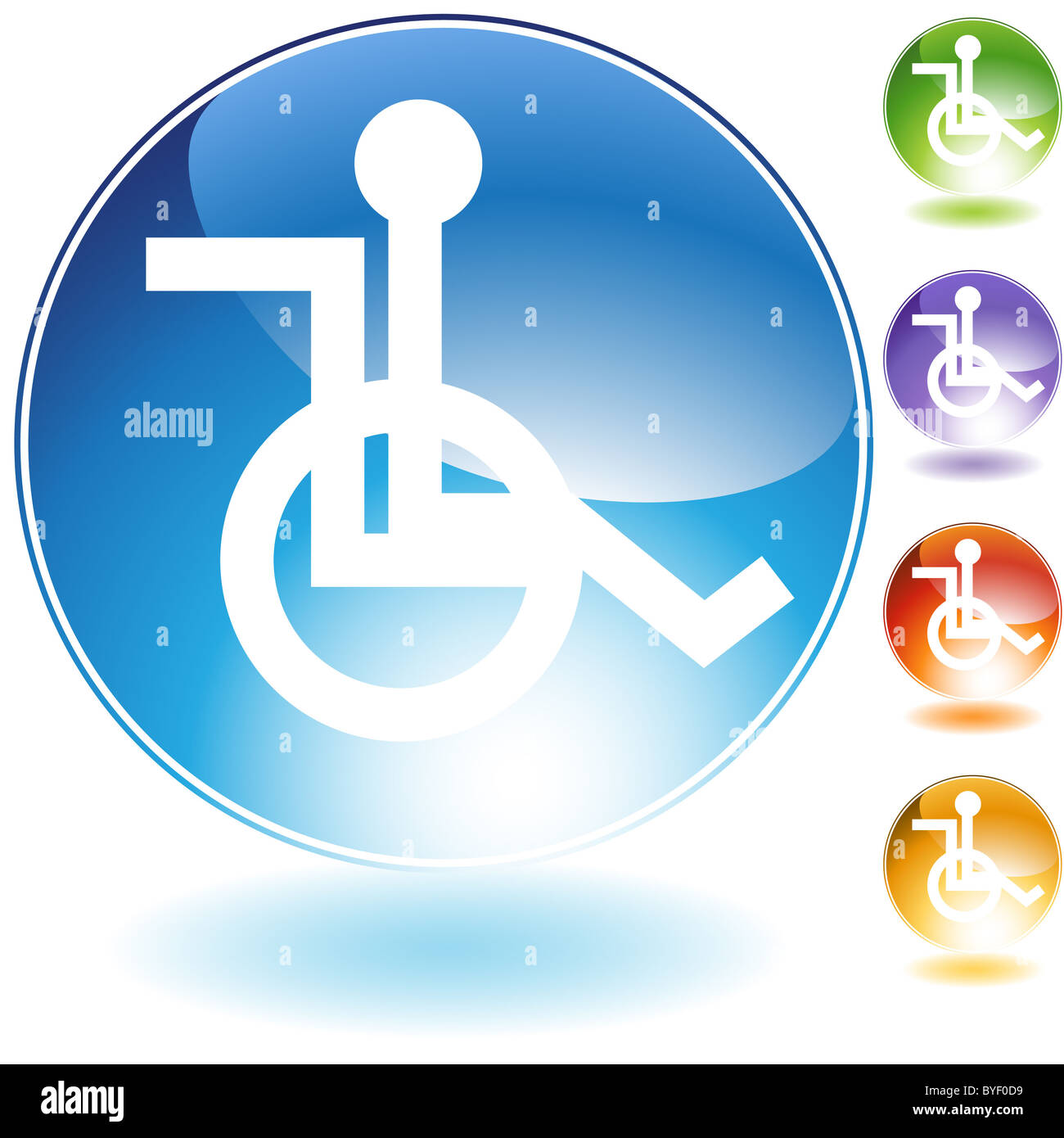3D Wheelchair Icon in multiple colors Stock Photo - Alamy