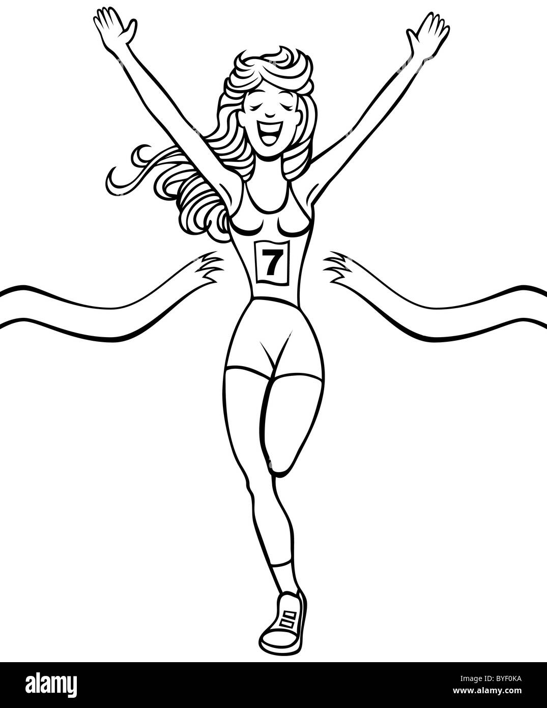 An image of a marathon runner crossing the finish line Stock Photo - Alamy