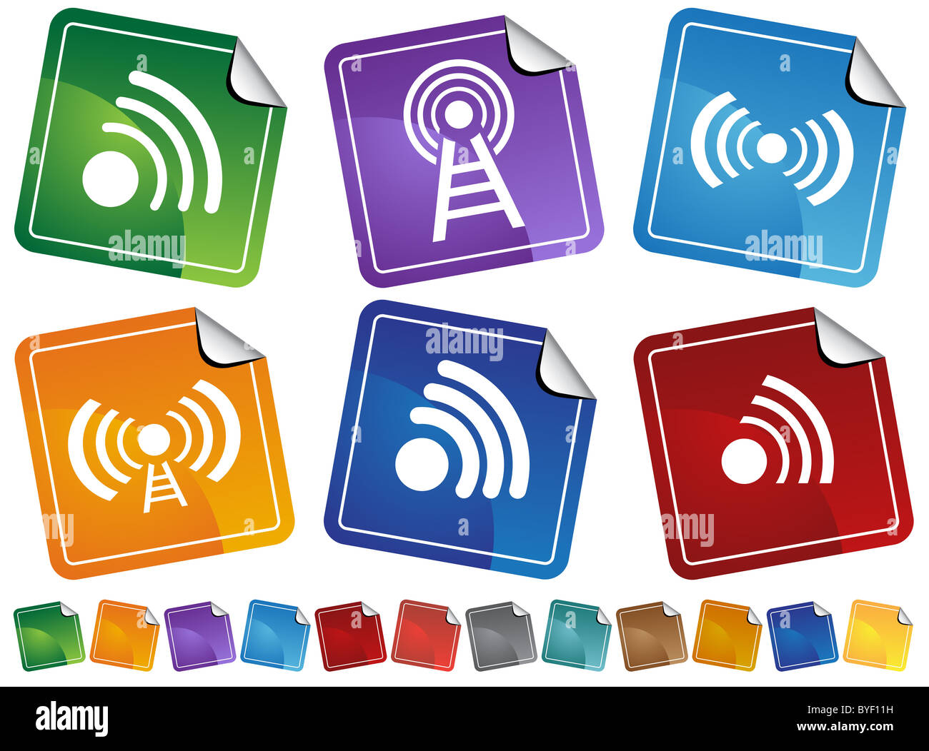 Set of 6 broadcasting icons Stock Photo - Alamy