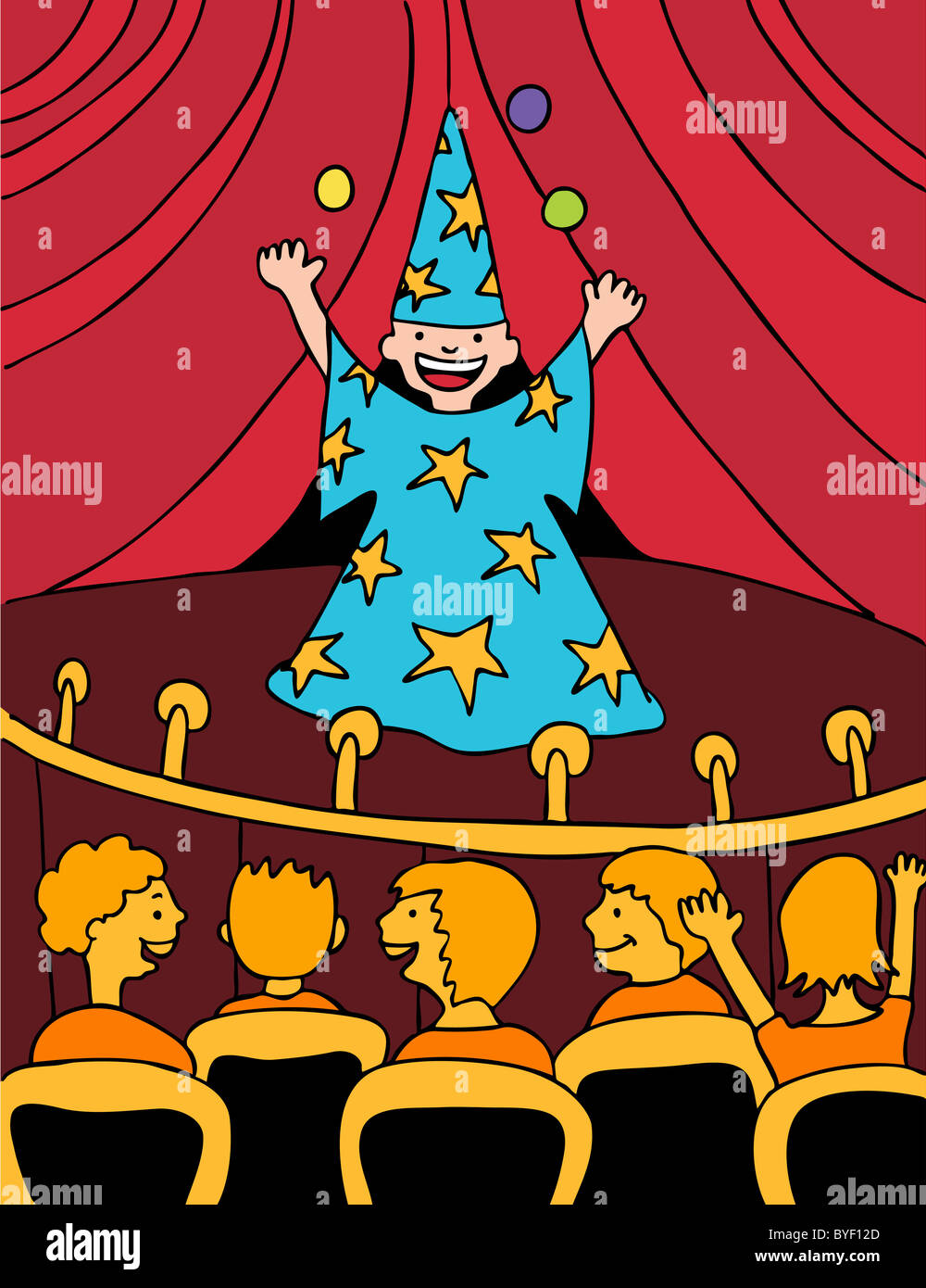 Child performs a magic trick for the audience Stock Photo - Alamy