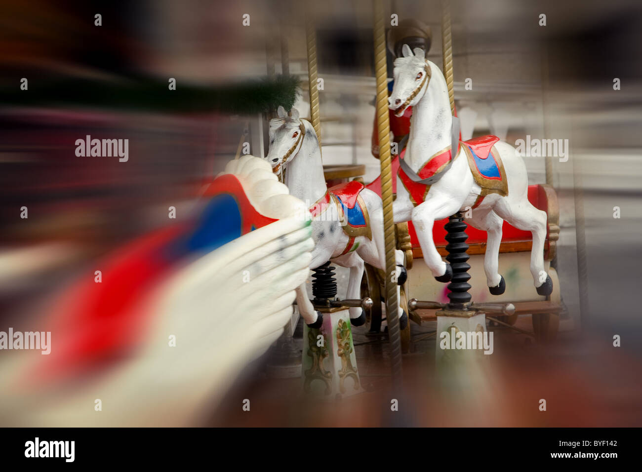 Vintage carousel - soft focus motion photo Stock Photo - Alamy