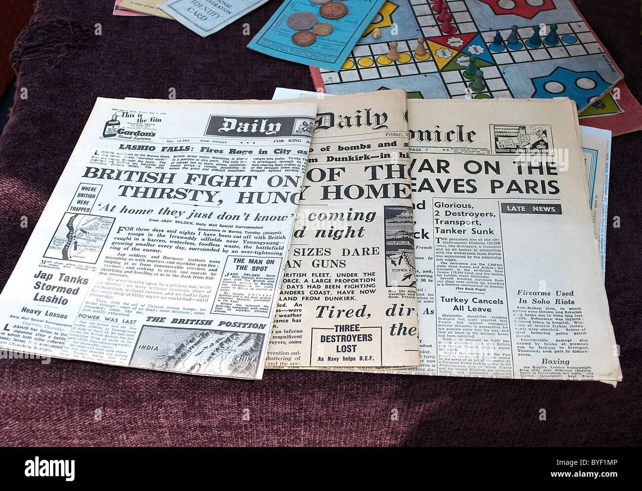 Old daily newspapers Stock Photo - Alamy