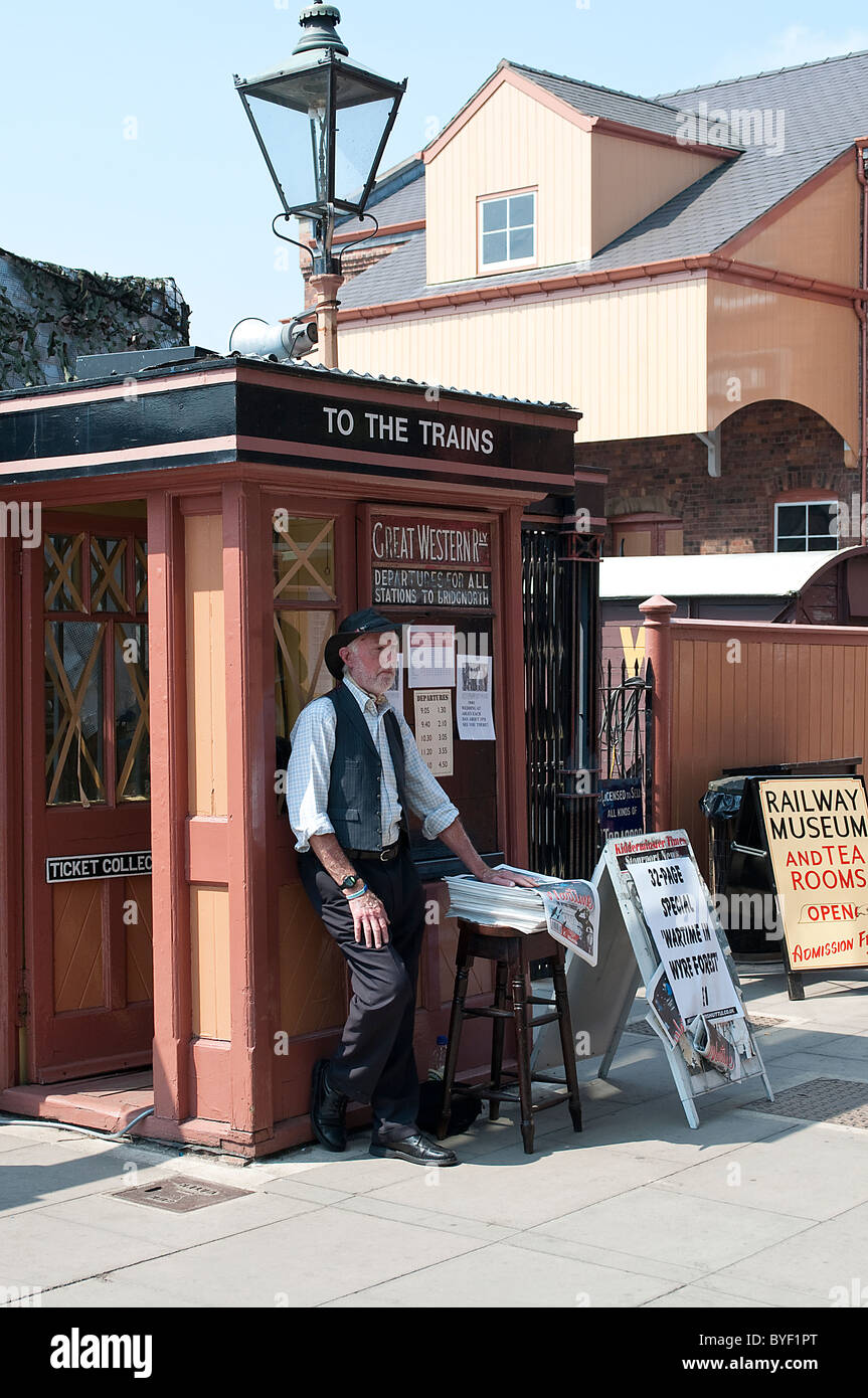 Worcestershire 1940s wartime style newspaper kiosk station newspaper hi ...