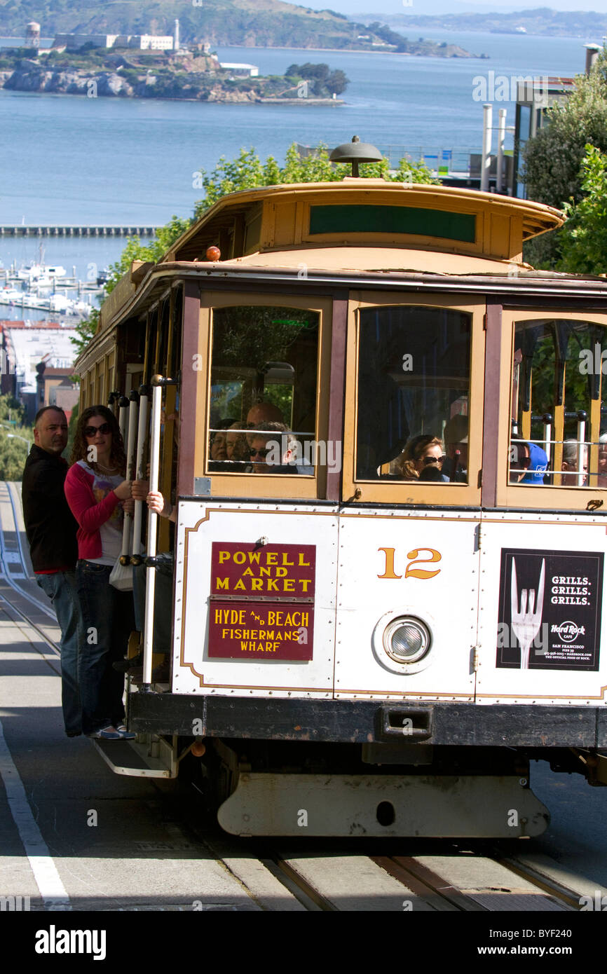 Cable car system in the city of San Francisco, California, USA Stock ...