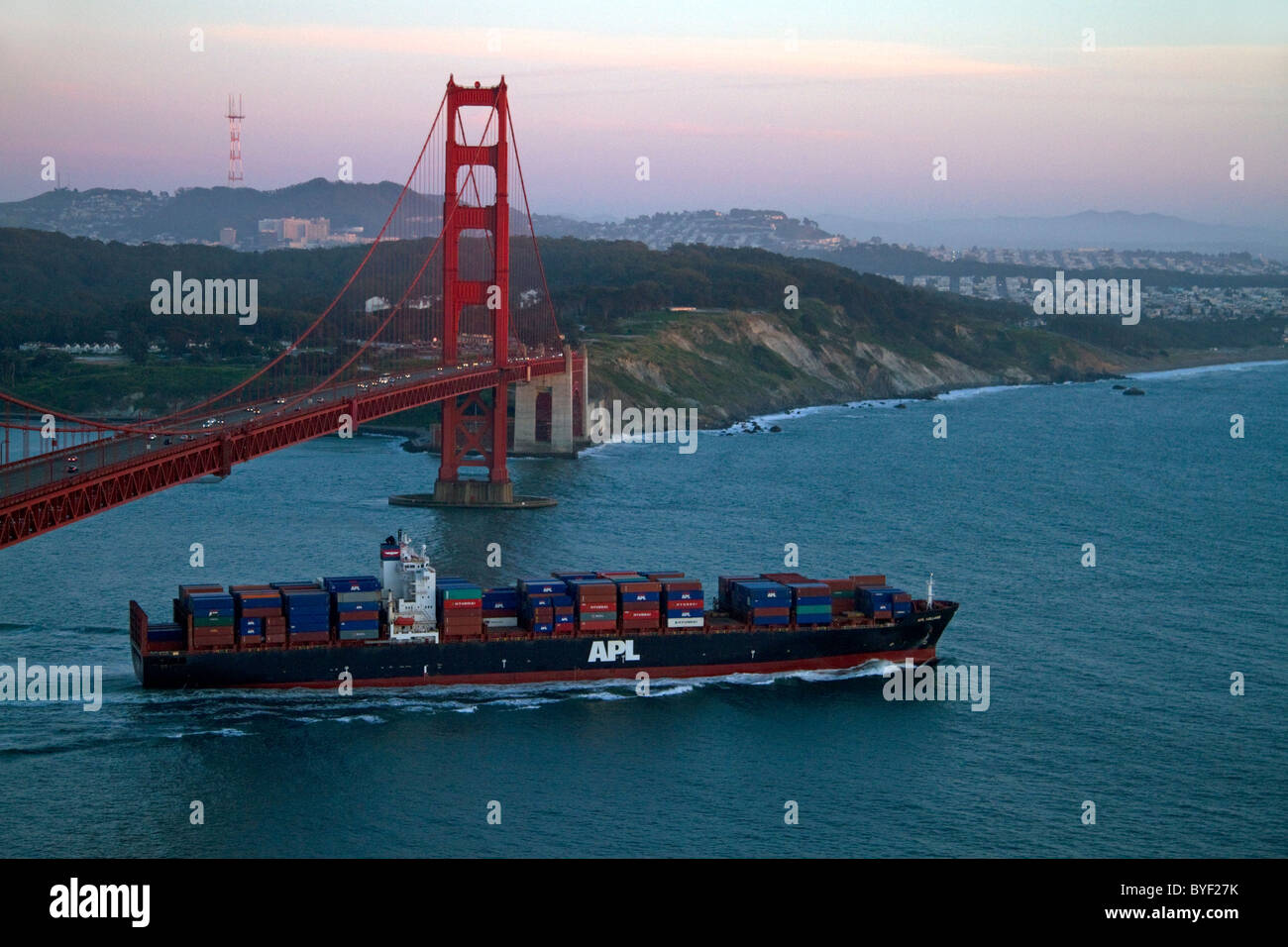Cargo Ship And Golden Gate Bridge High Resolution Stock Photography and ...