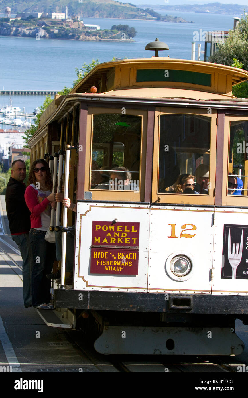 Cable car system in the city of San Francisco, California, USA Stock ...