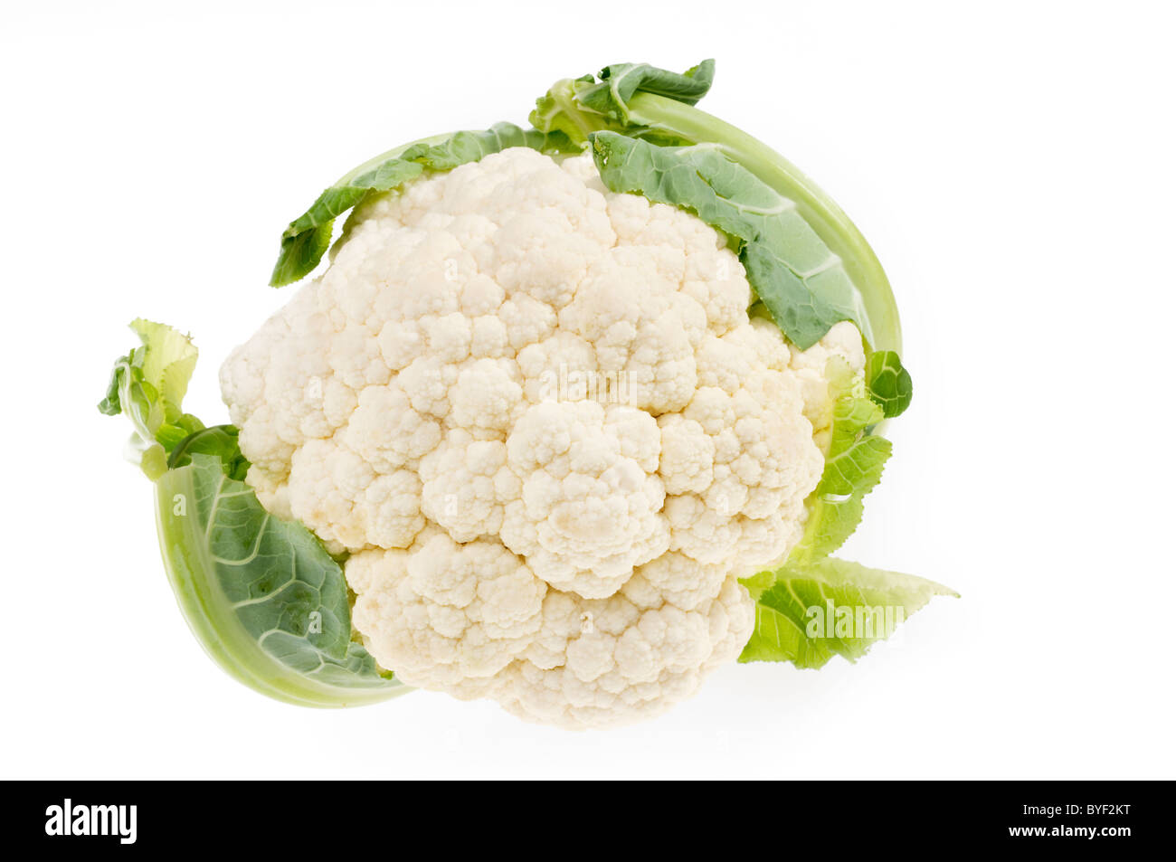 Cauliflower isolated over white background Stock Photo - Alamy