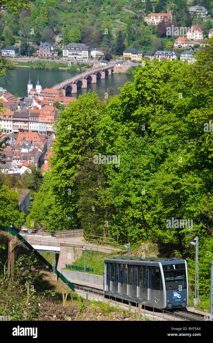 Heidelberg, modern funicular railway, Baden-Wurttemberg, Germany Stock ...