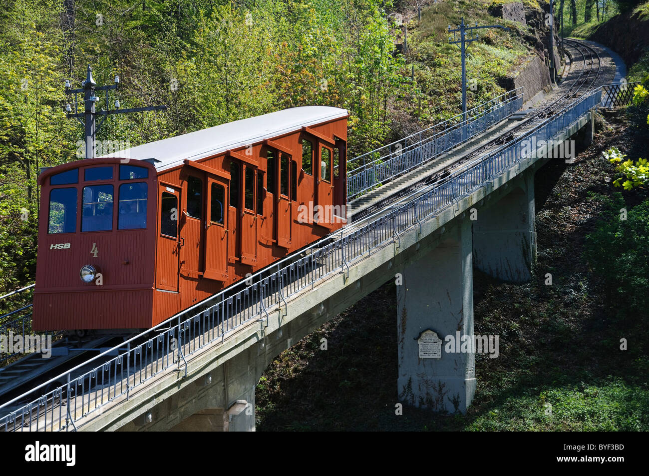 Heidelberg, hist. funicular railway to Konigstuhl, Baden-Wurttemberg ...