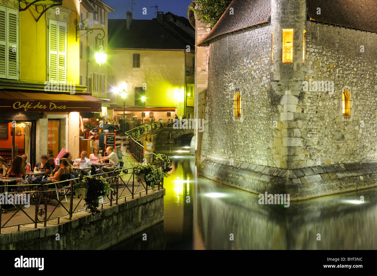 The Old Prison and the River Thiou in Annecy at night Stock Photo - Alamy