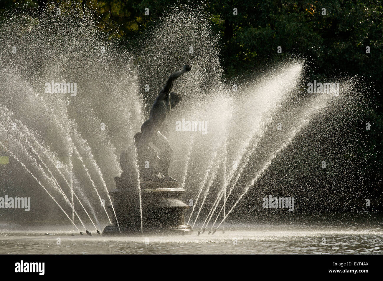 The fountain sculpture of Hercules wrestling the river-god Achelous in ...