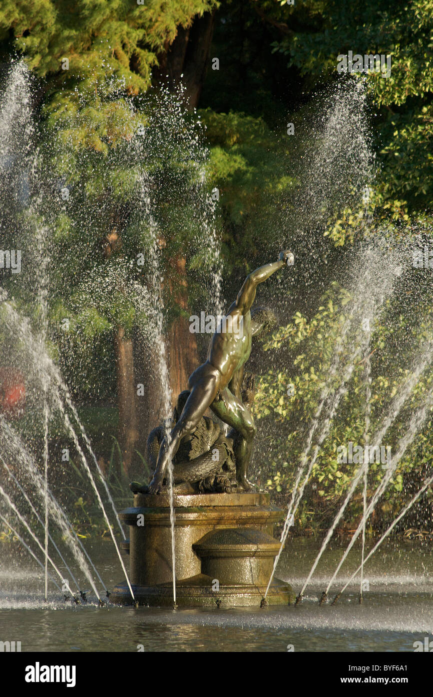 The fountain sculpture of Hercules wrestling the river-god Achelous in ...