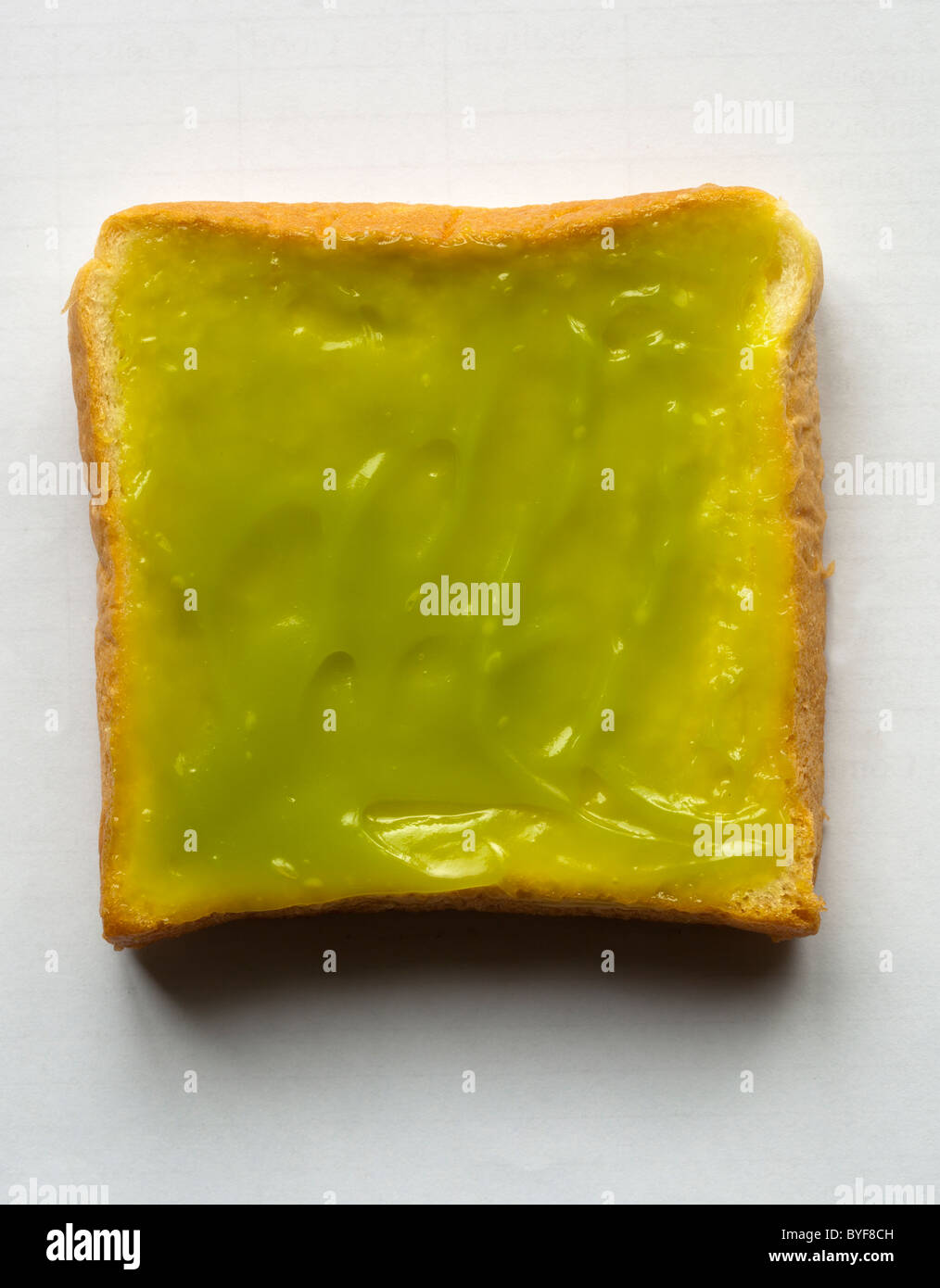 Slice of Bread with Green Thai Custard Stock Photo - Alamy