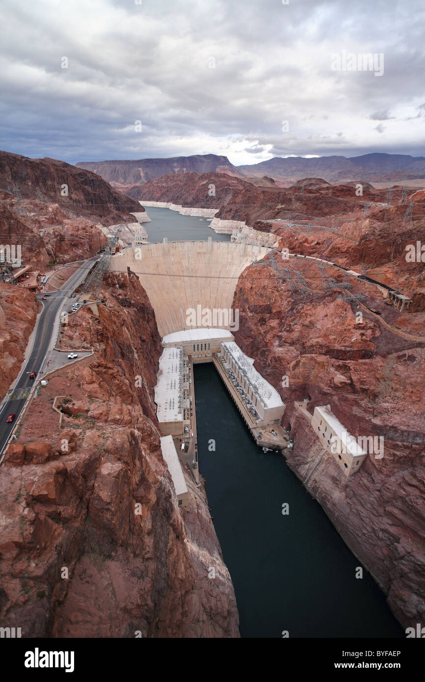 View of Hoover Dam from the new Bypass bridge Stock Photo - Alamy