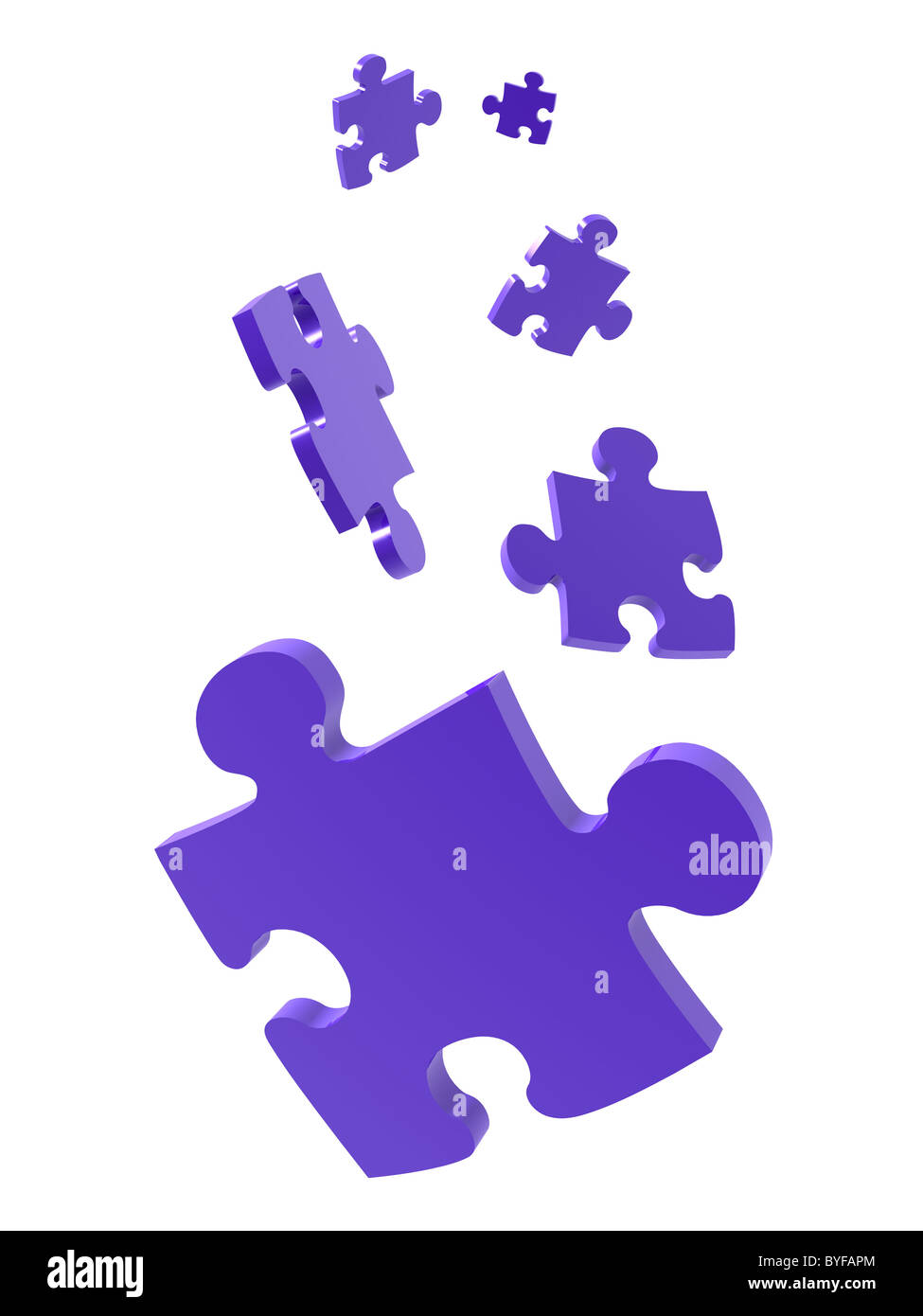 Puzzle Pieces falling Stock Photo - Alamy