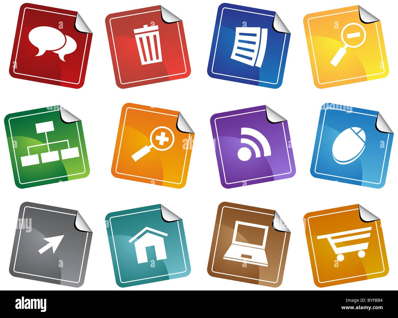 A set of 12 web icons Stock Photo - Alamy