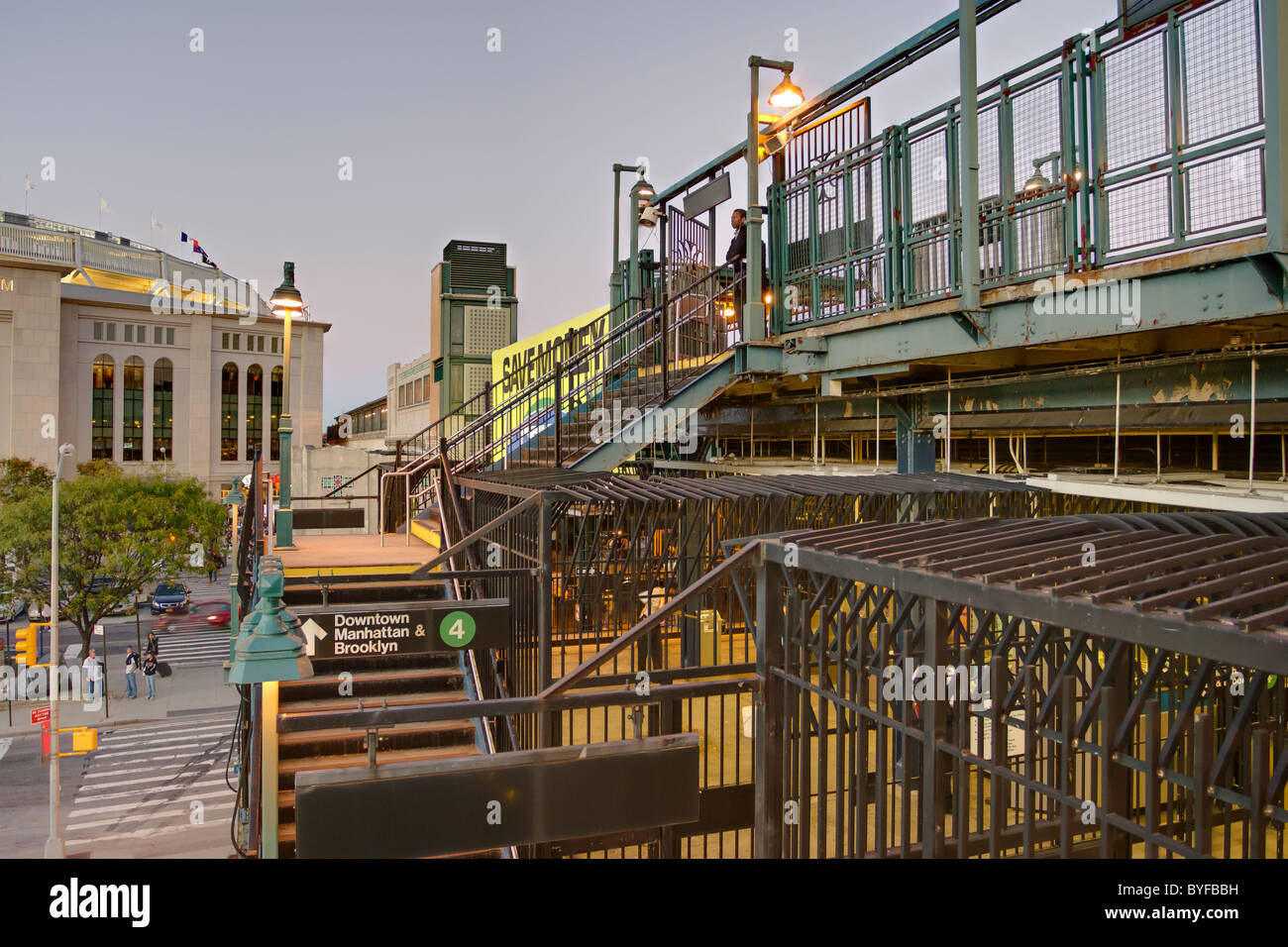 Subway Stop at Yankee Stadium at Dusk Stock Photo - Alamy