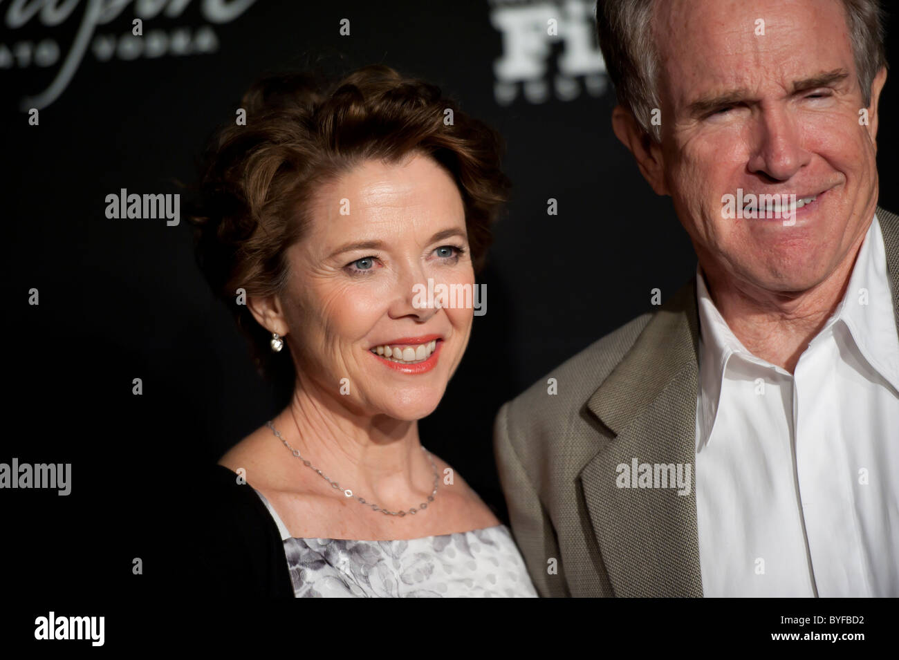 Oscar nominee, Annette Bening walks the red carpet with her husband ...