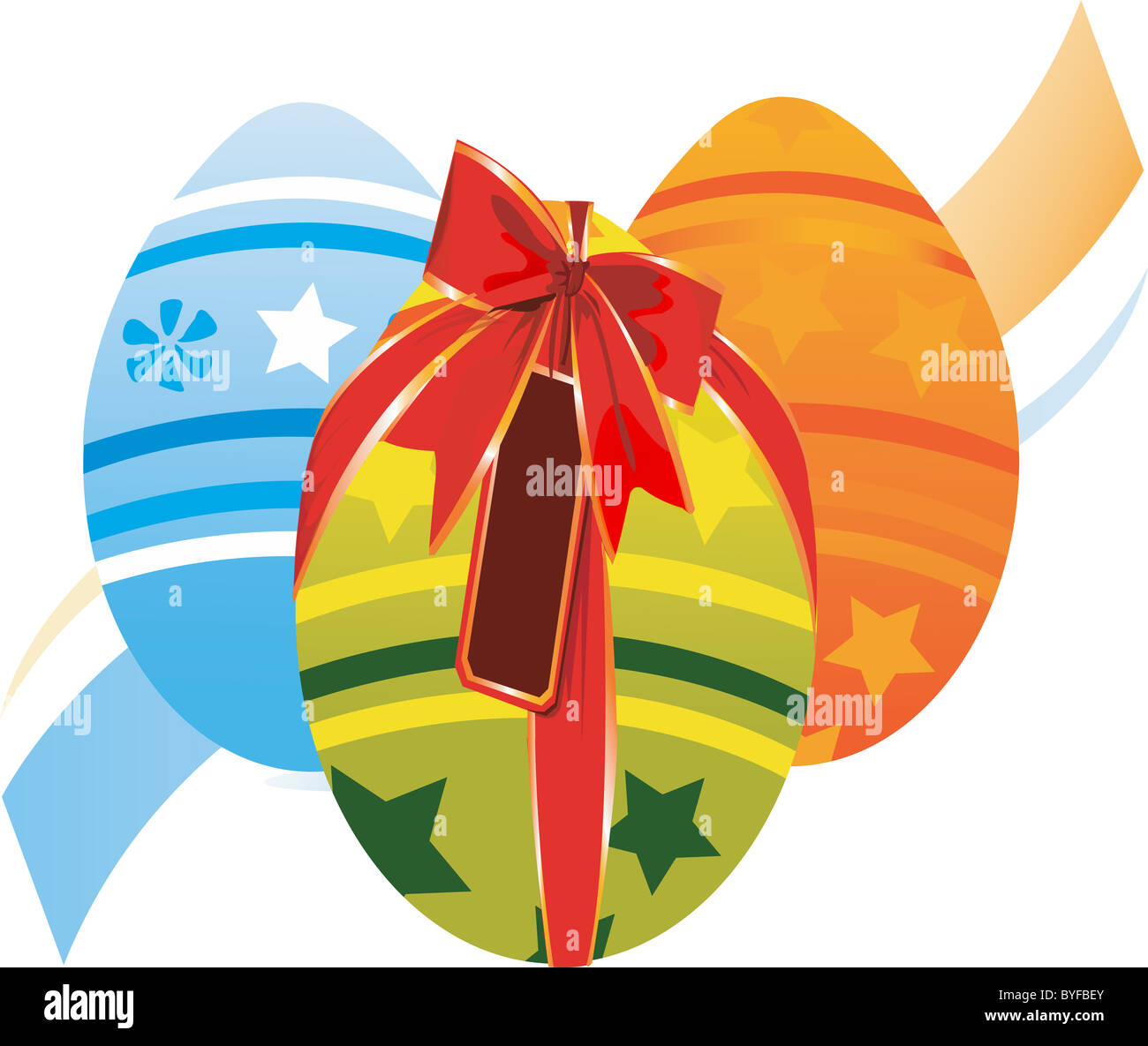 Illustration of three decoration balloons with ribbons Stock Photo - Alamy