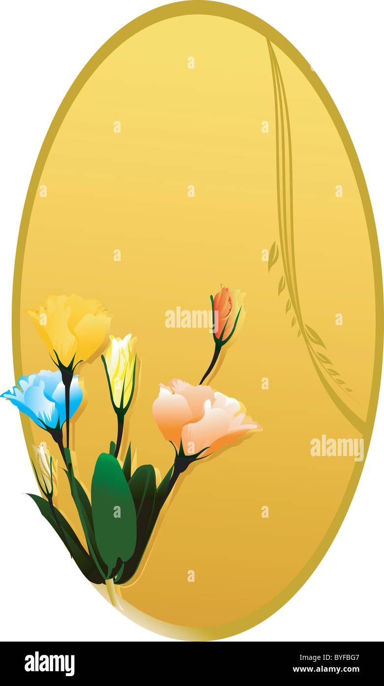 Illustration of flowers in an eclipse yellow Stock Photo - Alamy