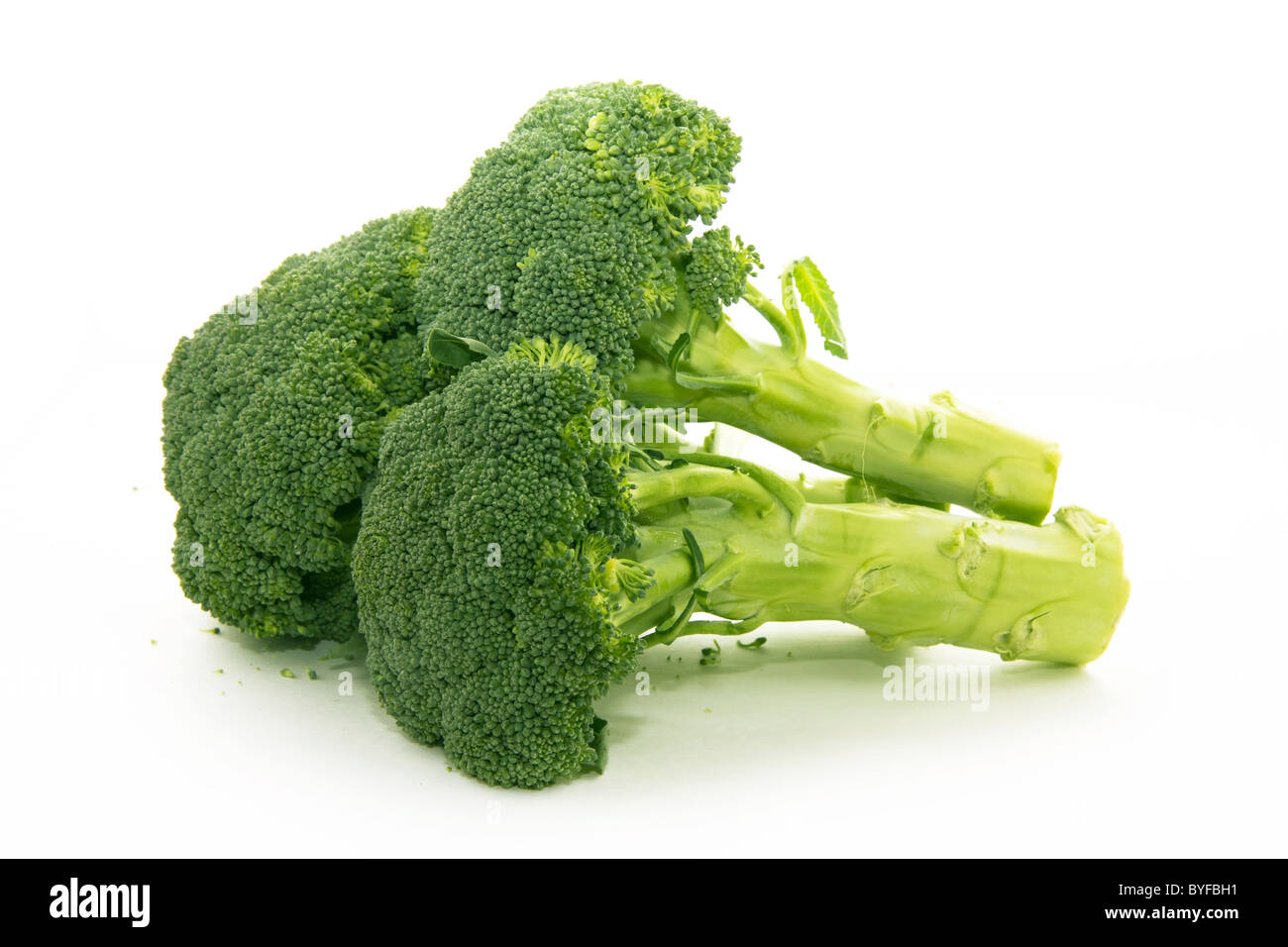 Fresh green broccoli bunch isolated on a white background Stock Photo ...