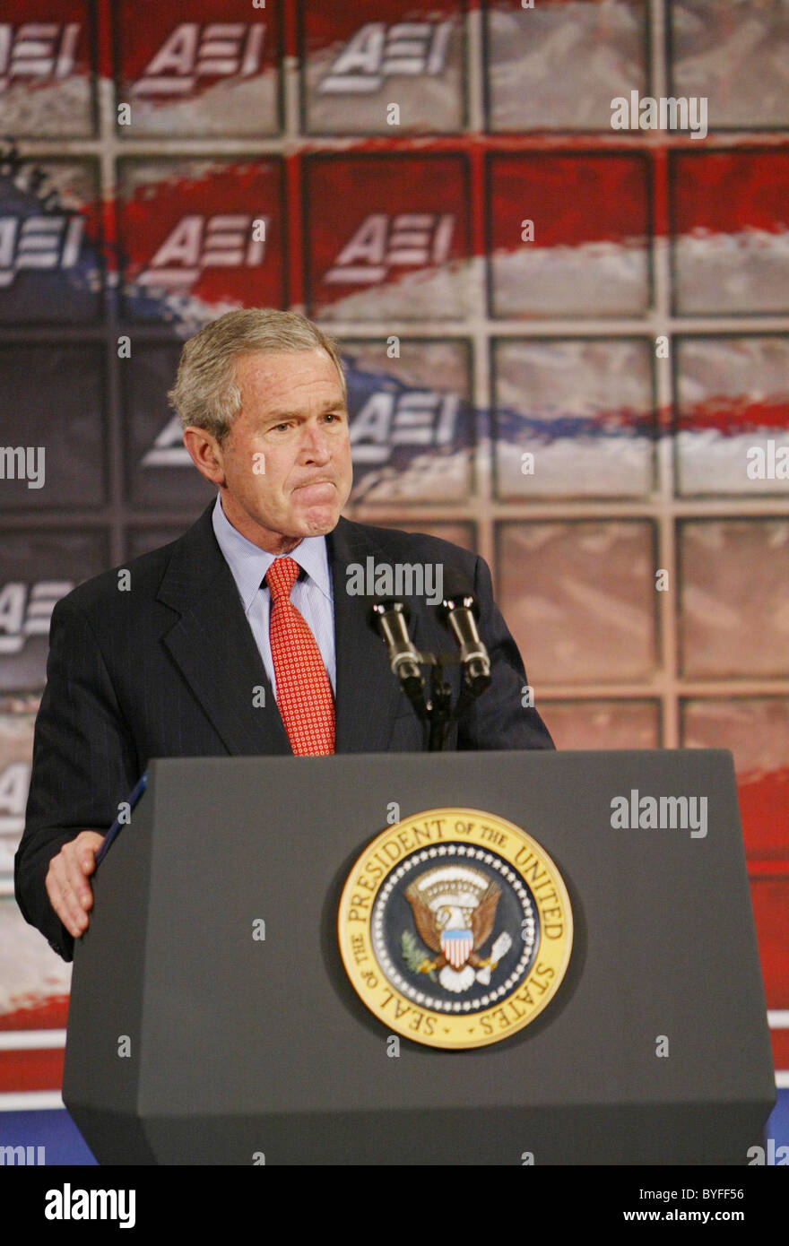 President Bush holds a press conference at the Mayflower Hotel ...