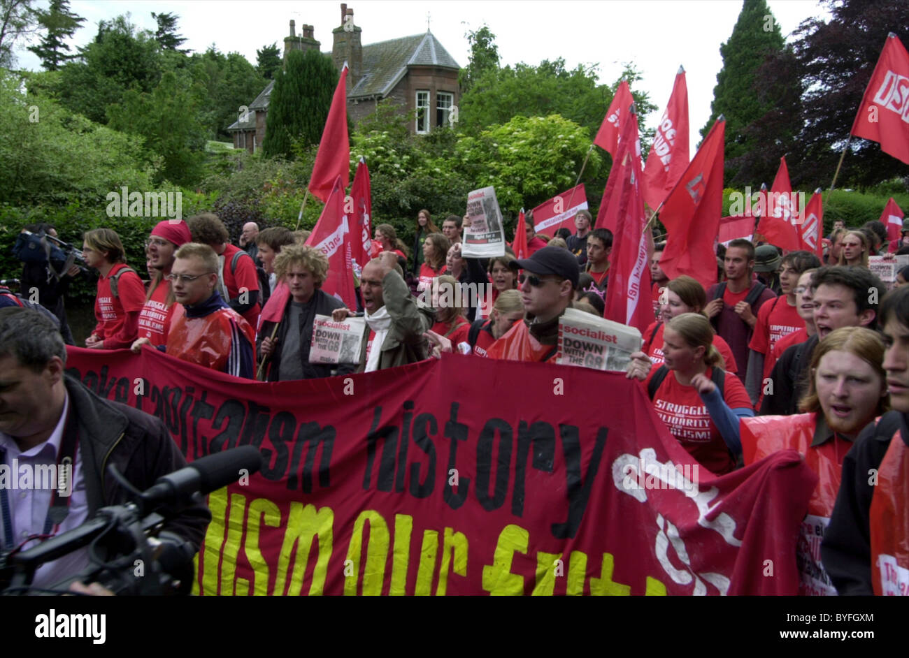 G8 Summit Demonstration Auchterarder Protest Stock Photo - Alamy