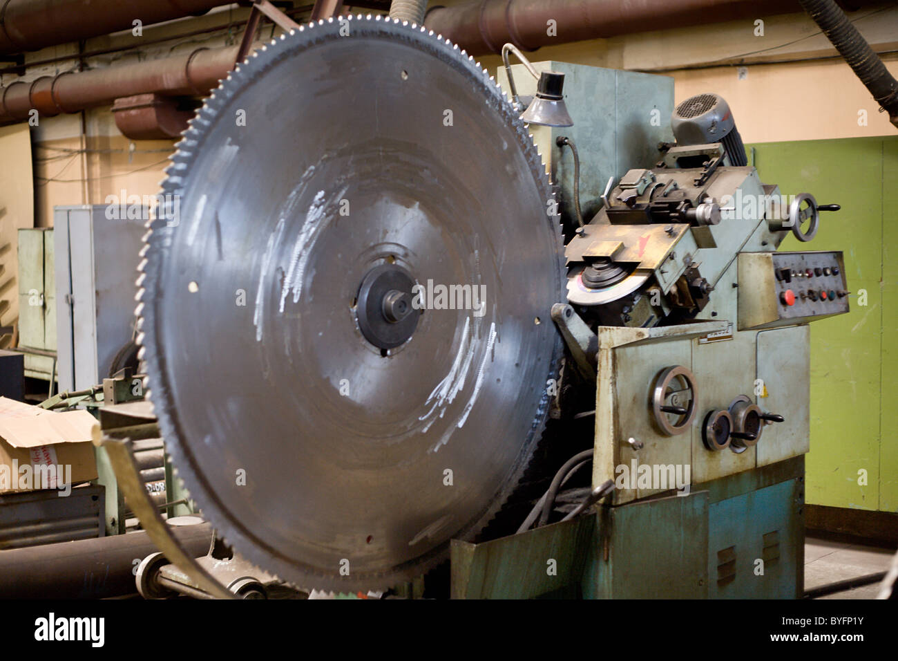The metal-cutting equipment on a site of preparation of metal Stock ...