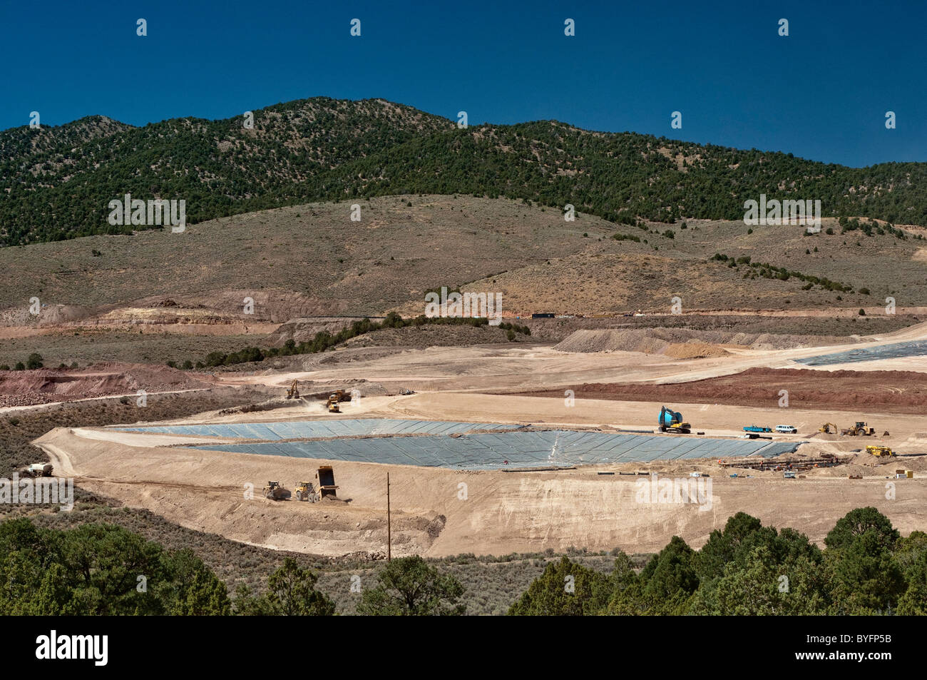 Open pits at Bald Mountain gold mine in Southern Ruby Mountains in ...