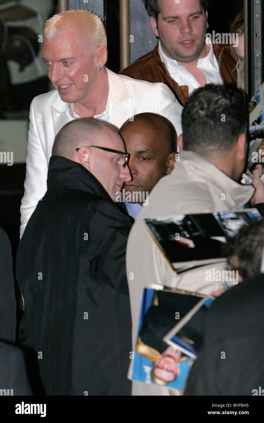 H.P. Baxxter (Scooter) and Steven Soderbergh leaving restaurant the ...