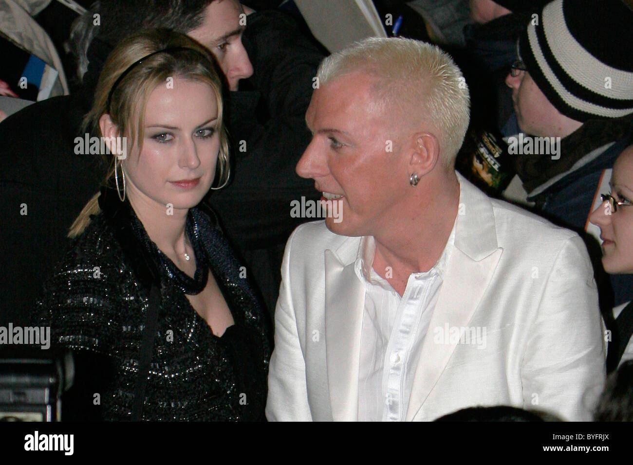 H.P. Baxxter (Scooter) and his wife Simone Monstert leaving restaurant ...